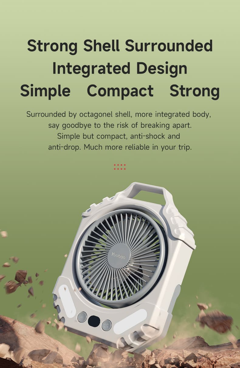 YOOBAO FD1 Rechargeable Portable USB Mini Fan l 20000mAh l 3 Wind Mode ...