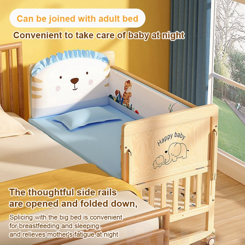 【𝟐-𝟑 𝐝𝐚𝐲𝐬 𝐝𝐞𝐥𝐢𝐯𝐞𝐫𝐲】YJ Baby Cot Crib Katil Bayi Solid Wood ...