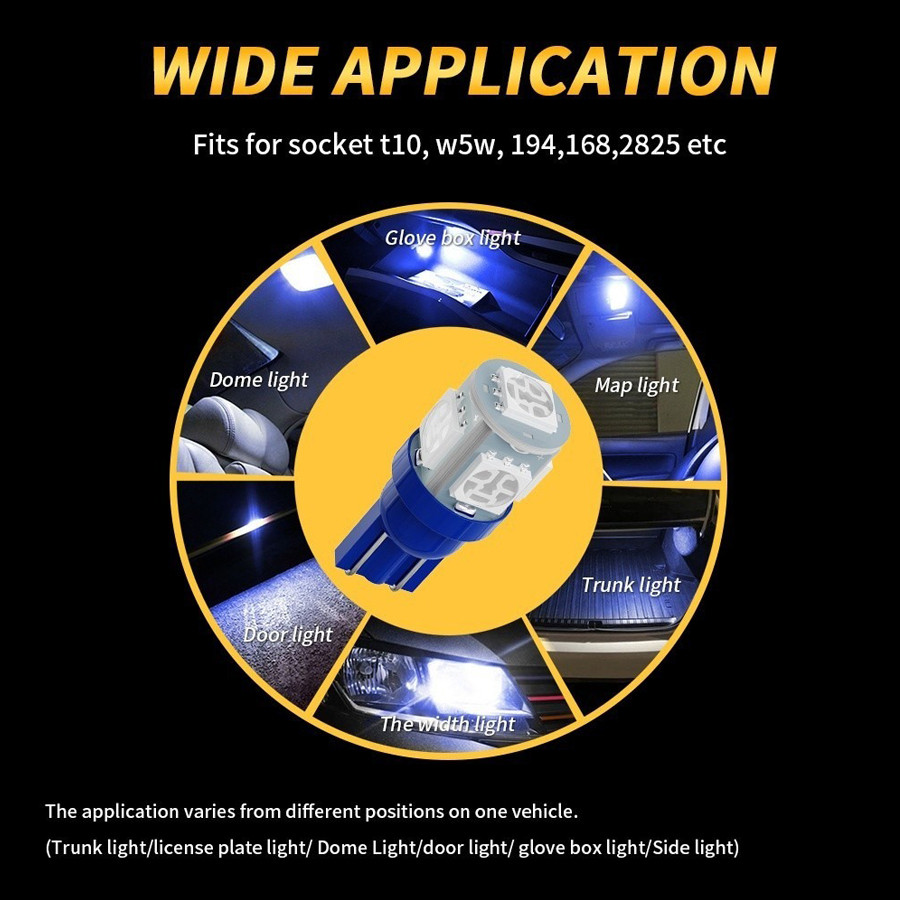 UNIVERSAL T10 LED BULB SIGNAL LIGHT BULB EXTRA BRIGHT TERANG LED INSIDE ...