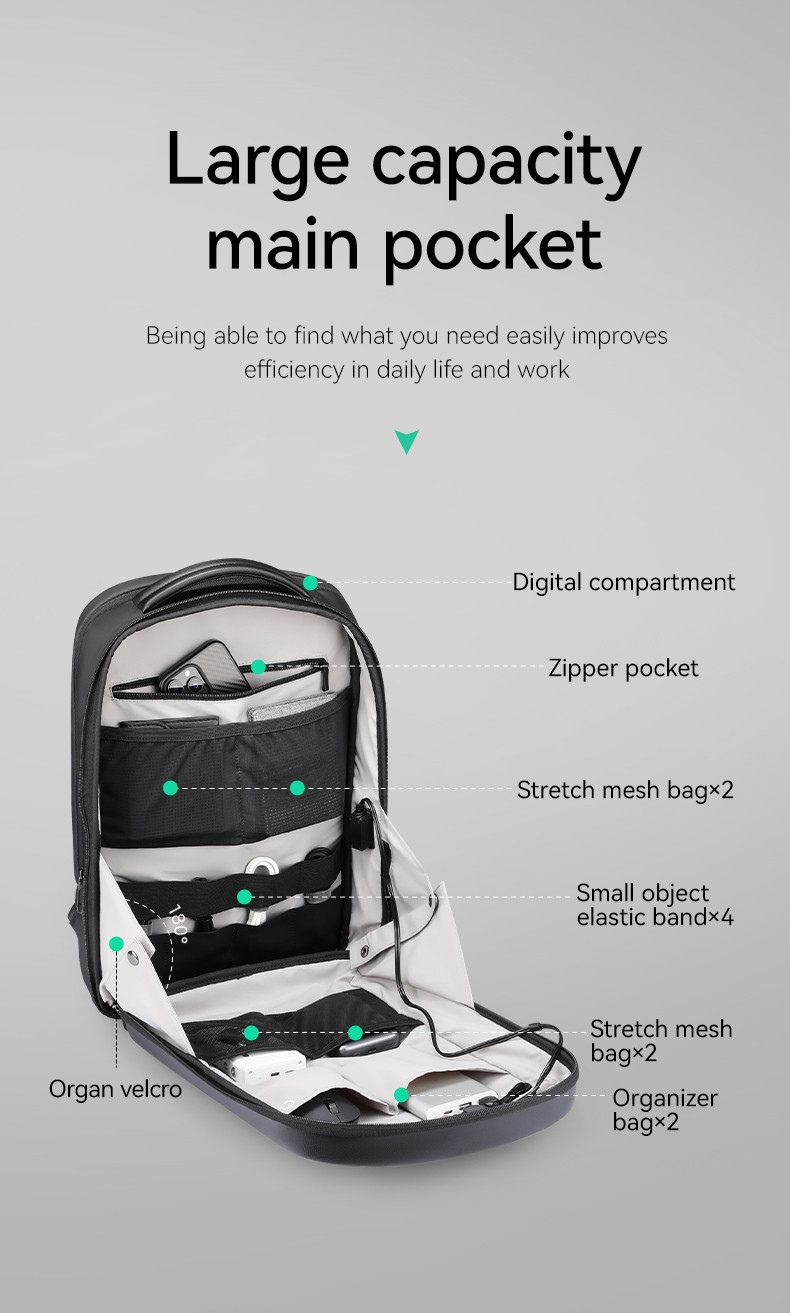 Men's EVA material USB interface Splash Proof crush-resistant geometric ...