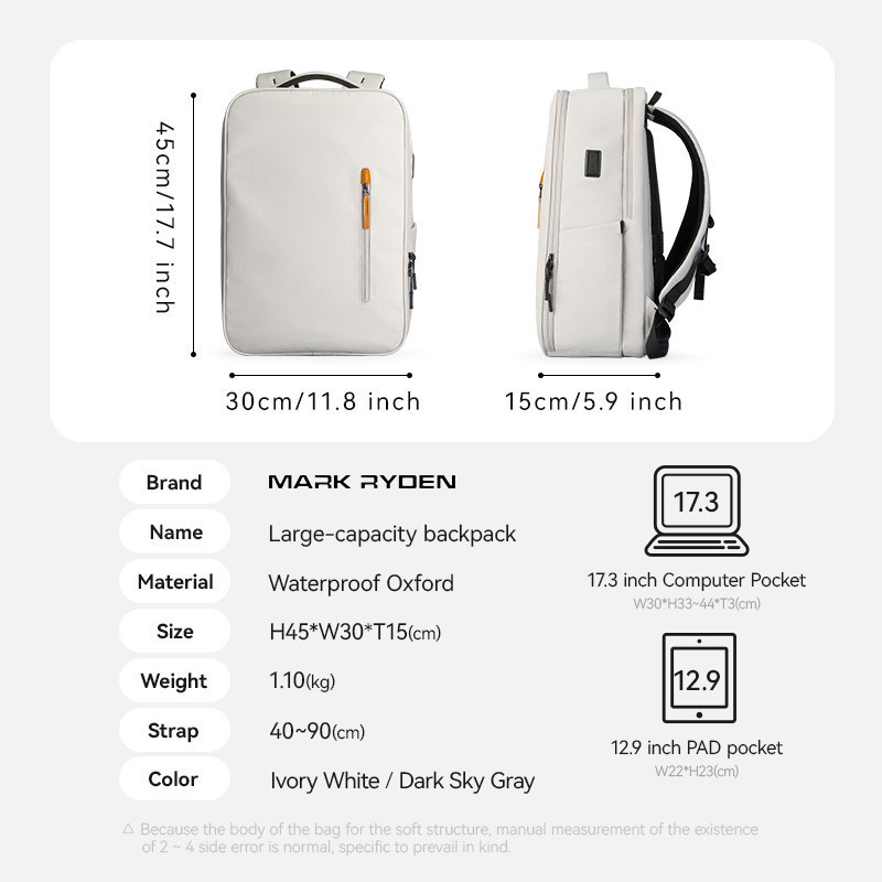MARK RYDEN Leisure Backpack Minimalist Student Backpack | Shopee Malaysia