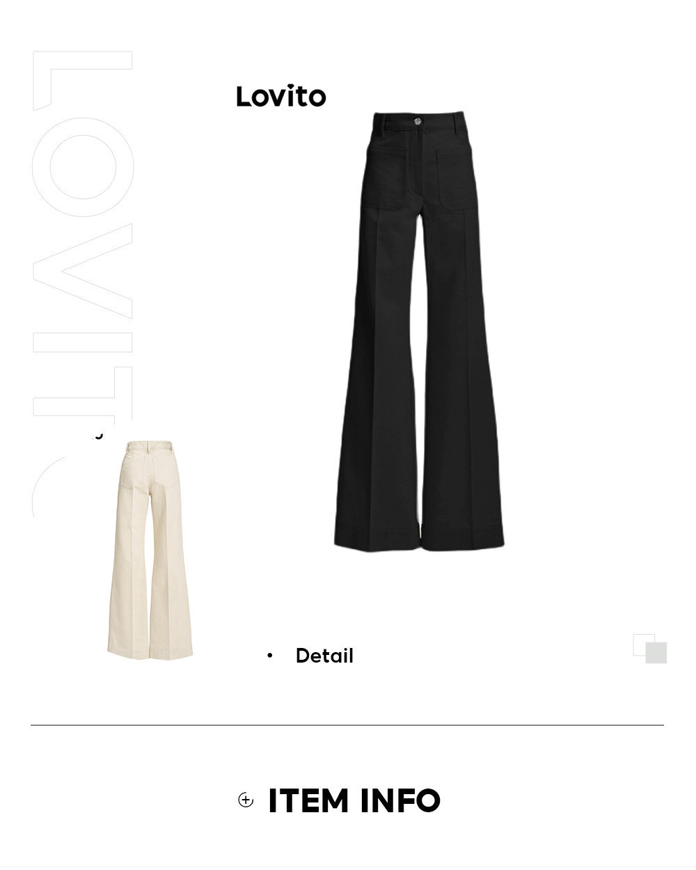 Lovito Elegant Pants Plain Pocket Pants for Women L71ED107 (Black ...