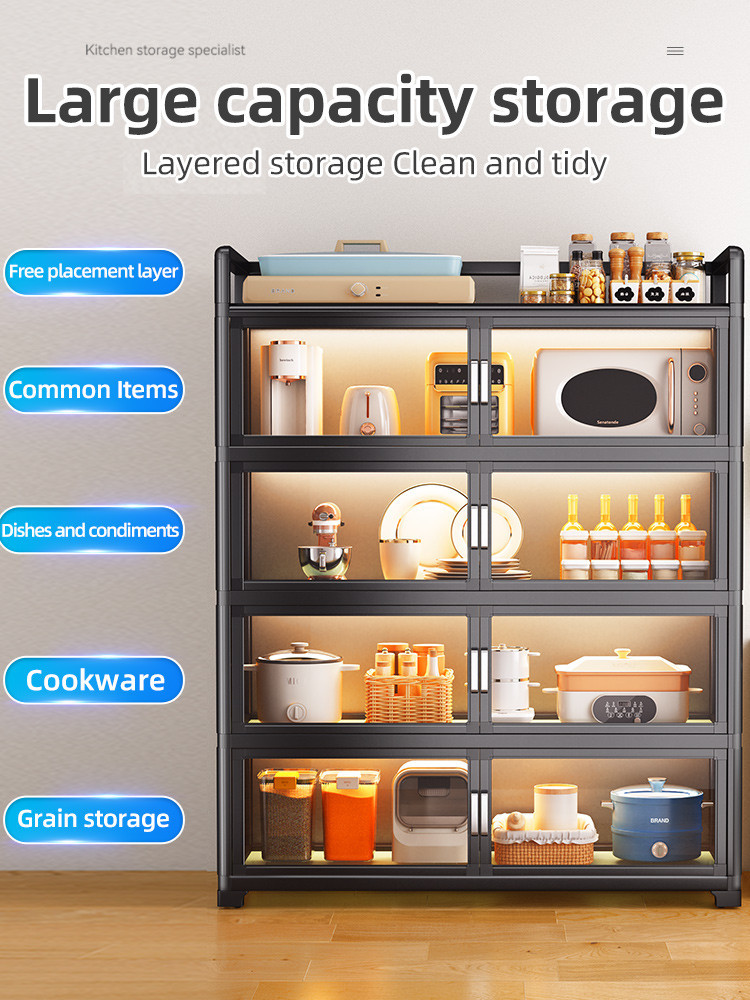Kitchen Cabinet Microwave Organizer Rack Oven Self With Wheels Multi ...