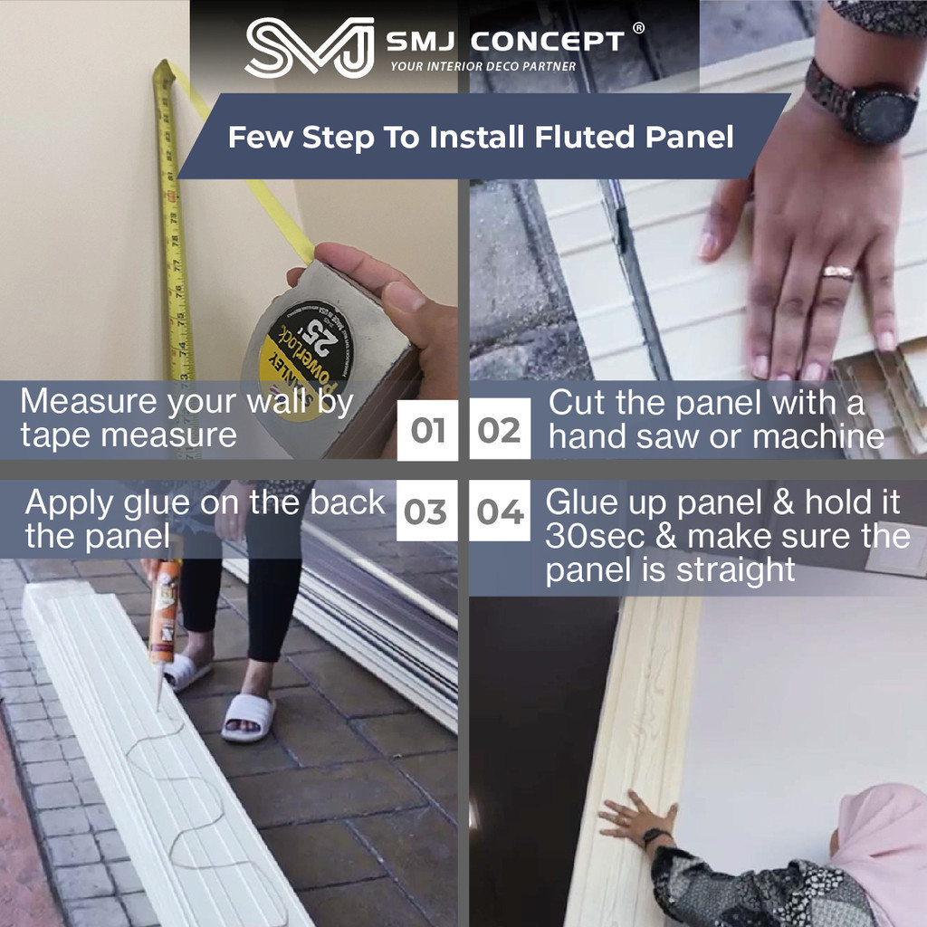 SMJ CONCEPT® Fluted Panel C Series Minimalist Chic (CW018) | Simple Solution For Home ...