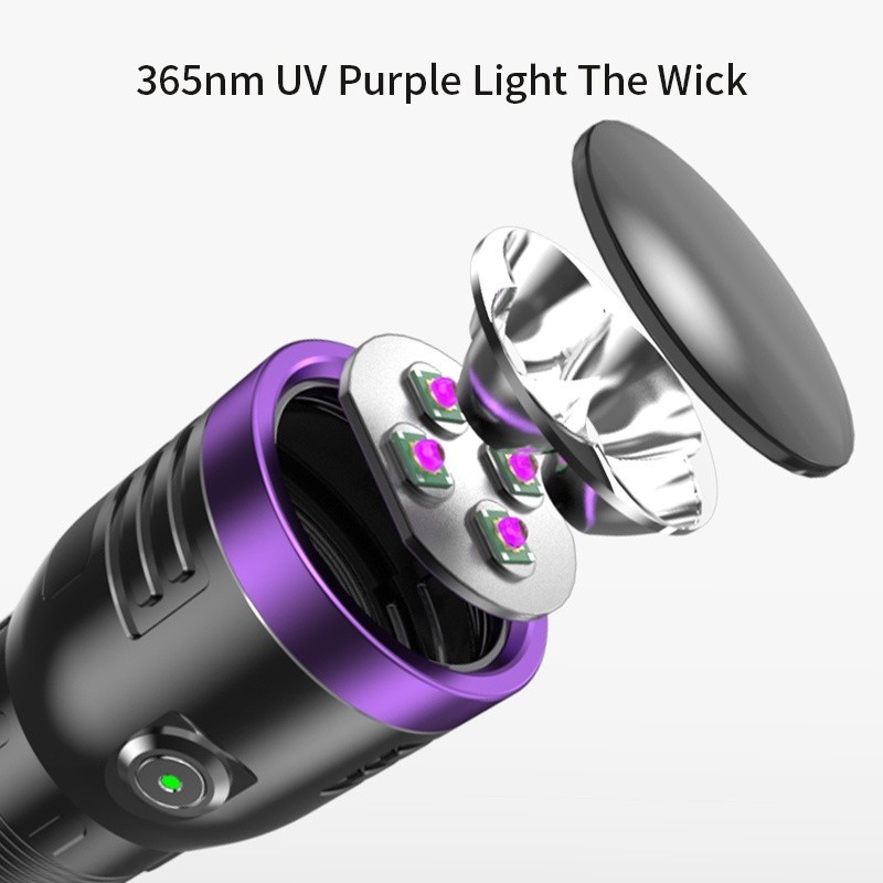 Smiling Shark UV Torch Light Led 80W 365nm Flashlight 4PCS Ultraviolet ...