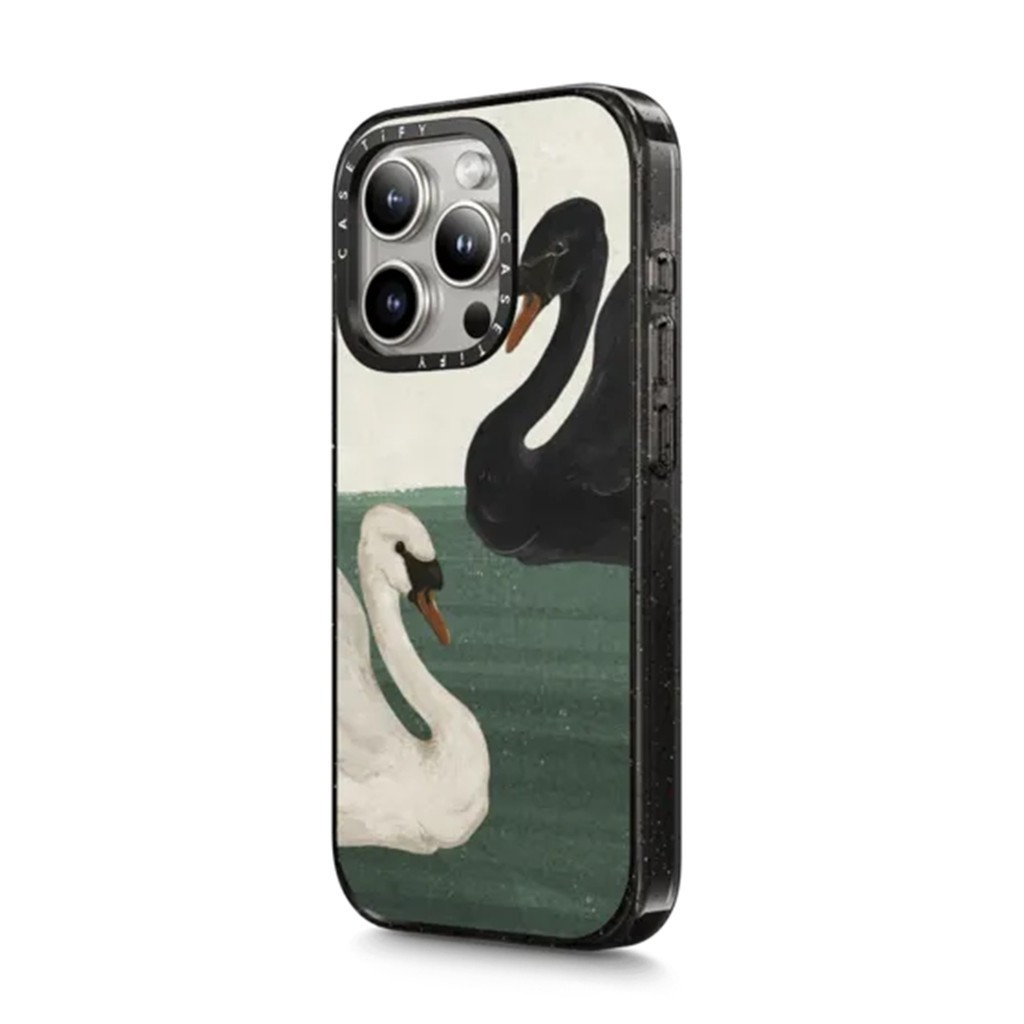 CASETi Black Swan White Swan Hard Plastic Acrylic Case Cover For iPhone ...