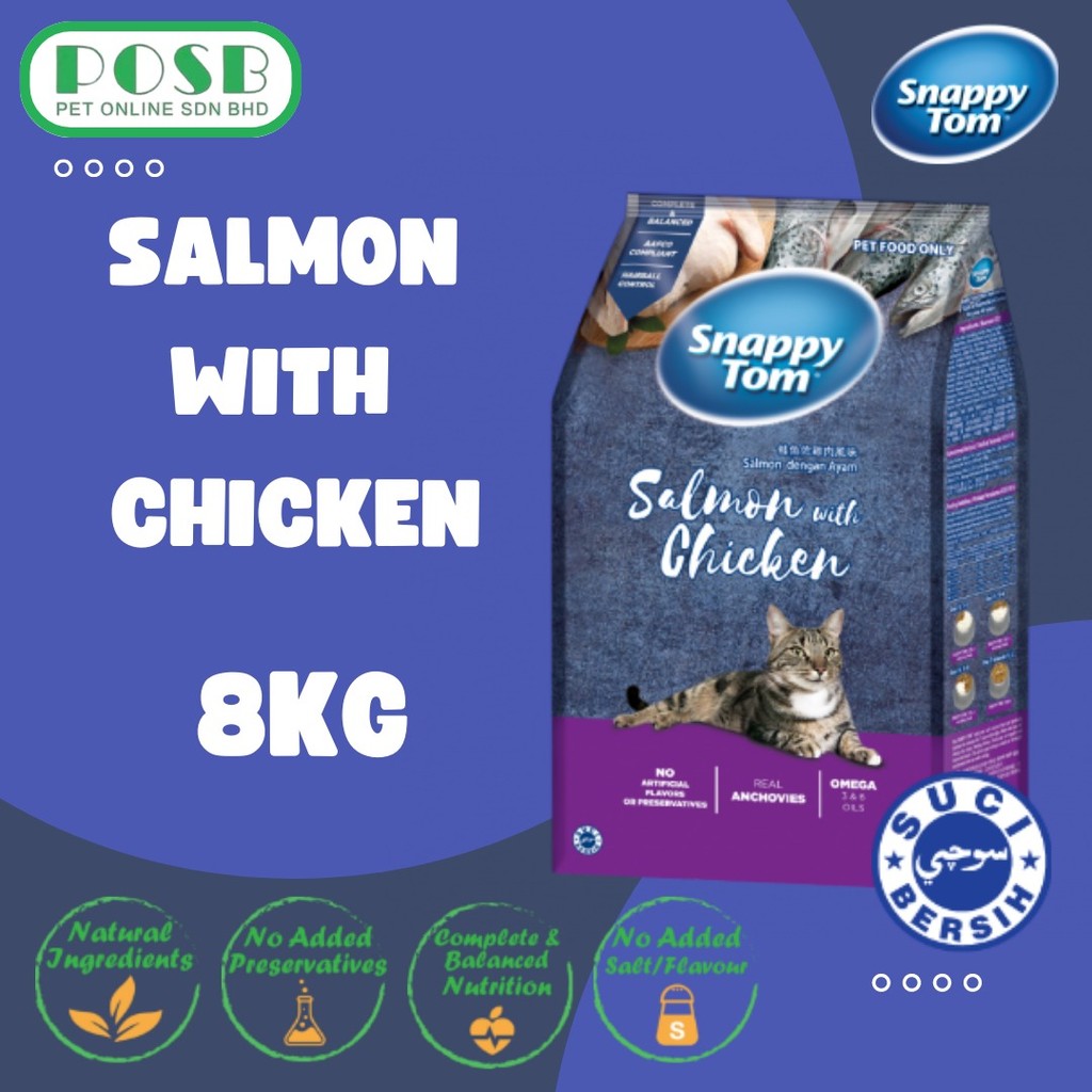 Snappy Tom Dry Cat Food 8kg ( Tuna+Chicken & Vegetable /Oceon Fish ...