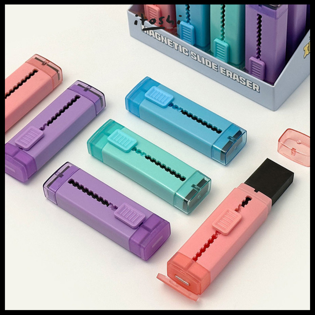 Magnet Eraser Push-Pull Eraser Rubber Pemadam Stationery Student ...