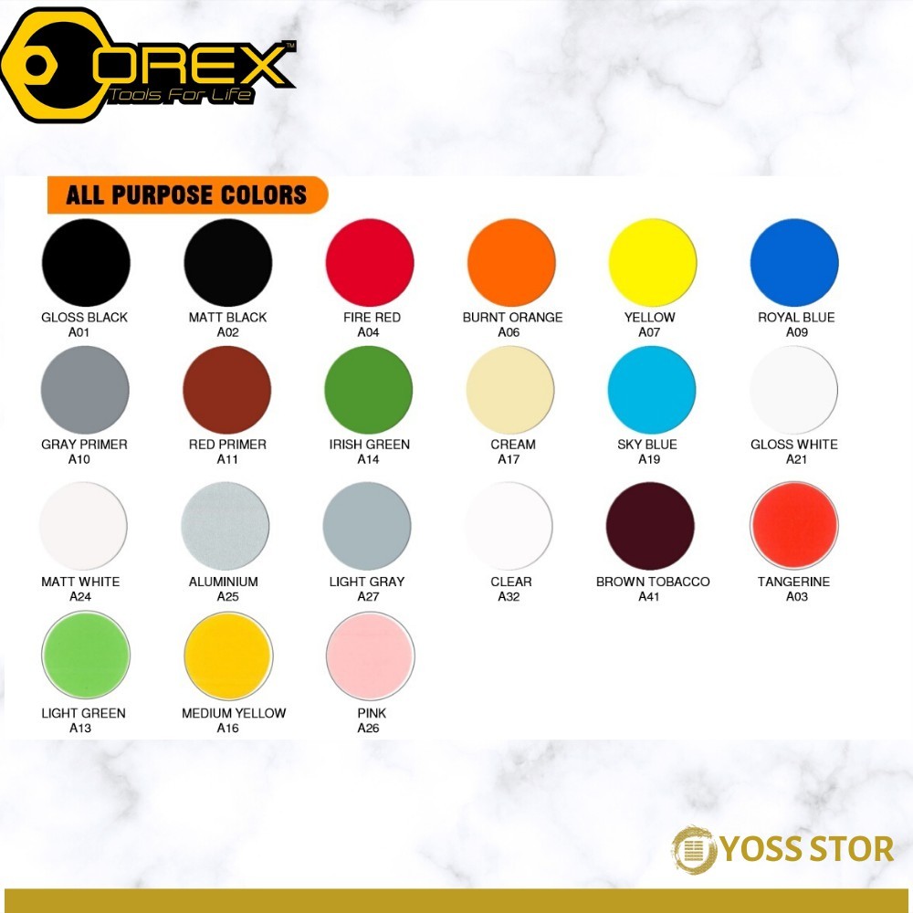OREX 400ml Aerosol Spray Paint Automotive Quality Buatan Malaysia ...