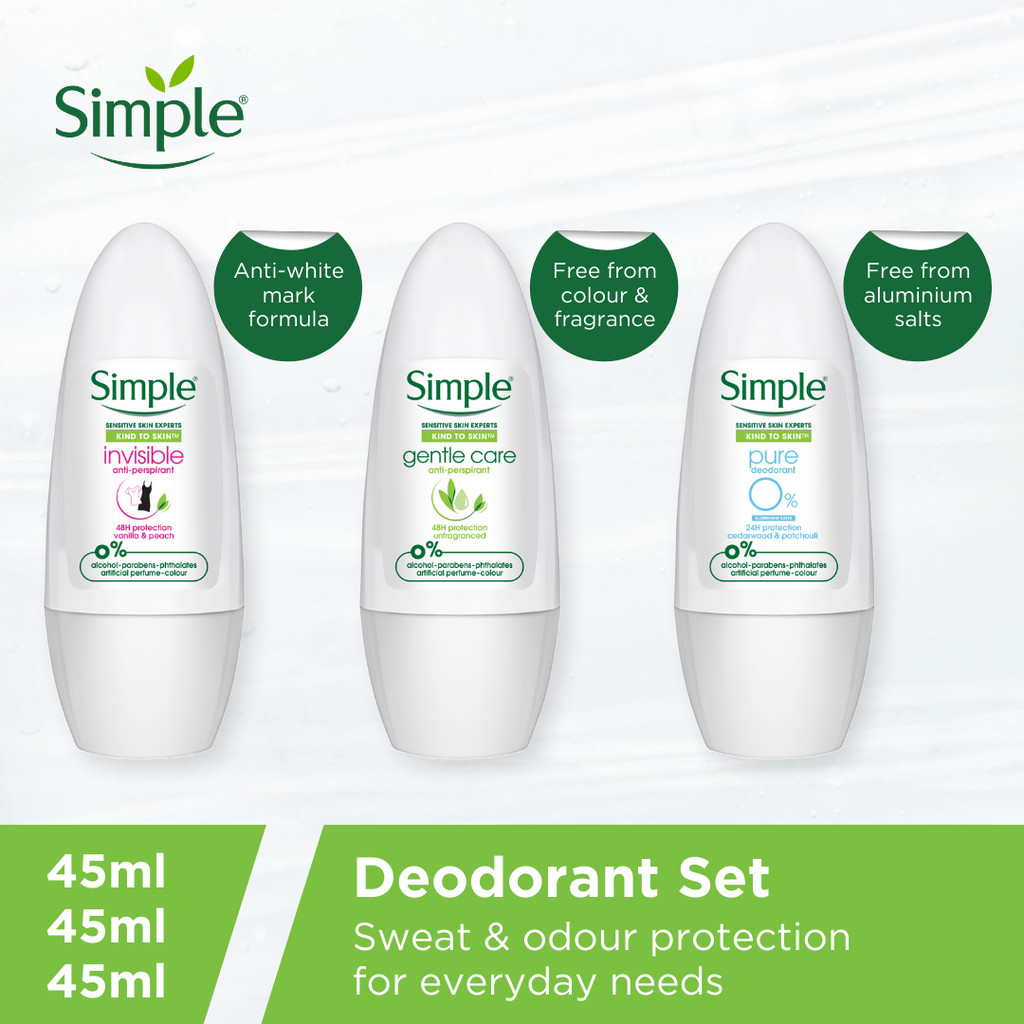 [Value Bundle: Deodorant] Simple Gentle Care + Pure 0% + Invisible Anti ...