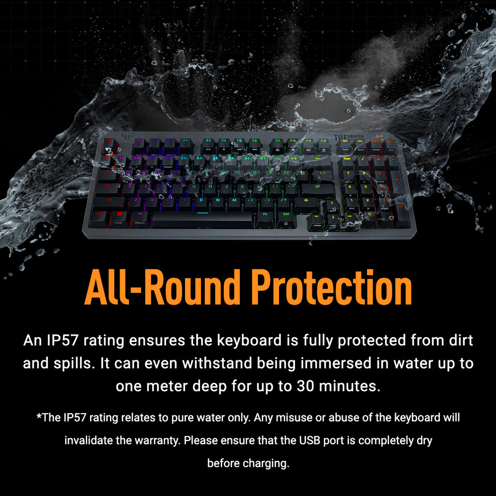 ASUS TUF Gaming K3 Gen II Mechanical Gaming Keyboard Optical Switch RGB ...