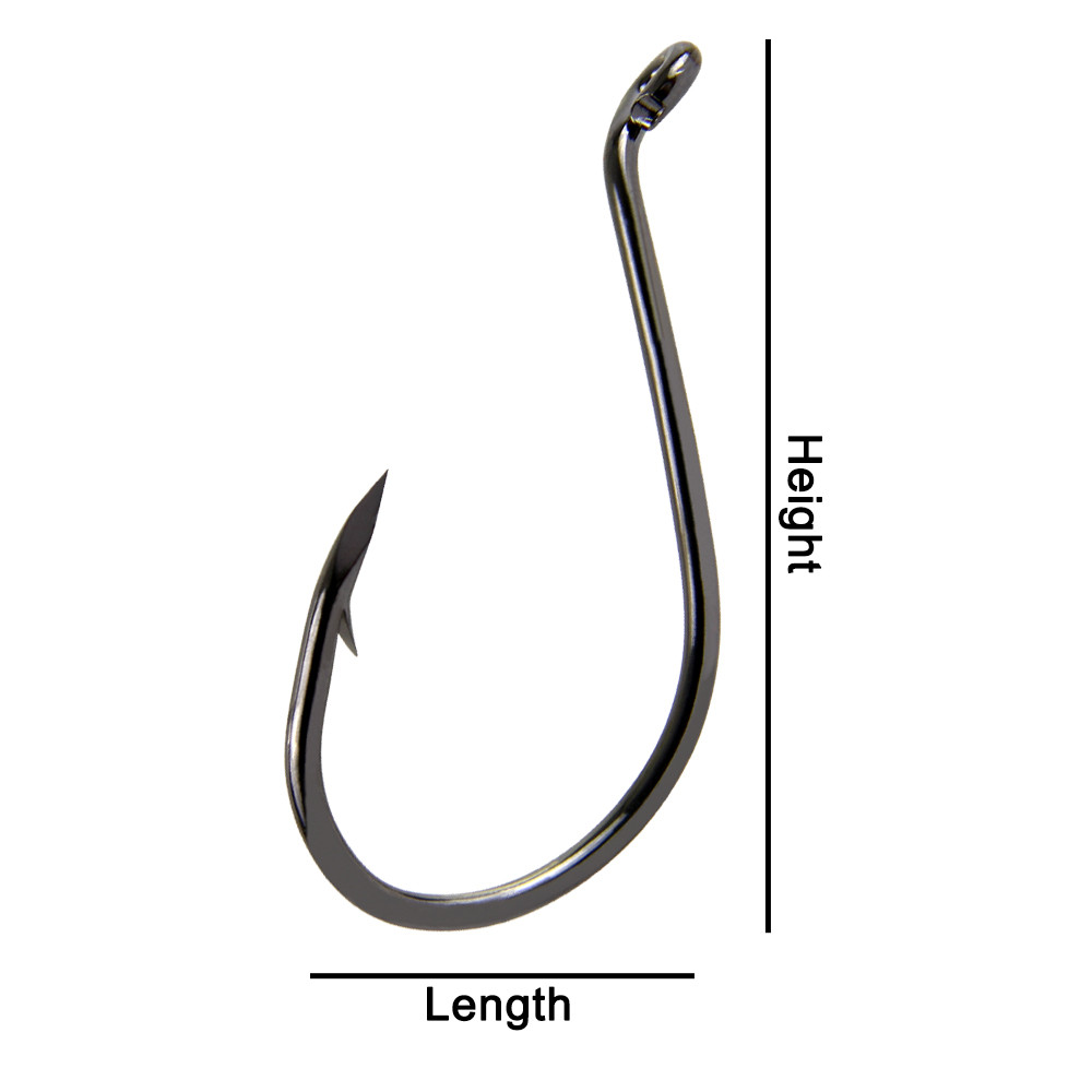 Eagle Claw Trokar Long Shank Octopus Fishing Hook TK2 Platinum Black ...