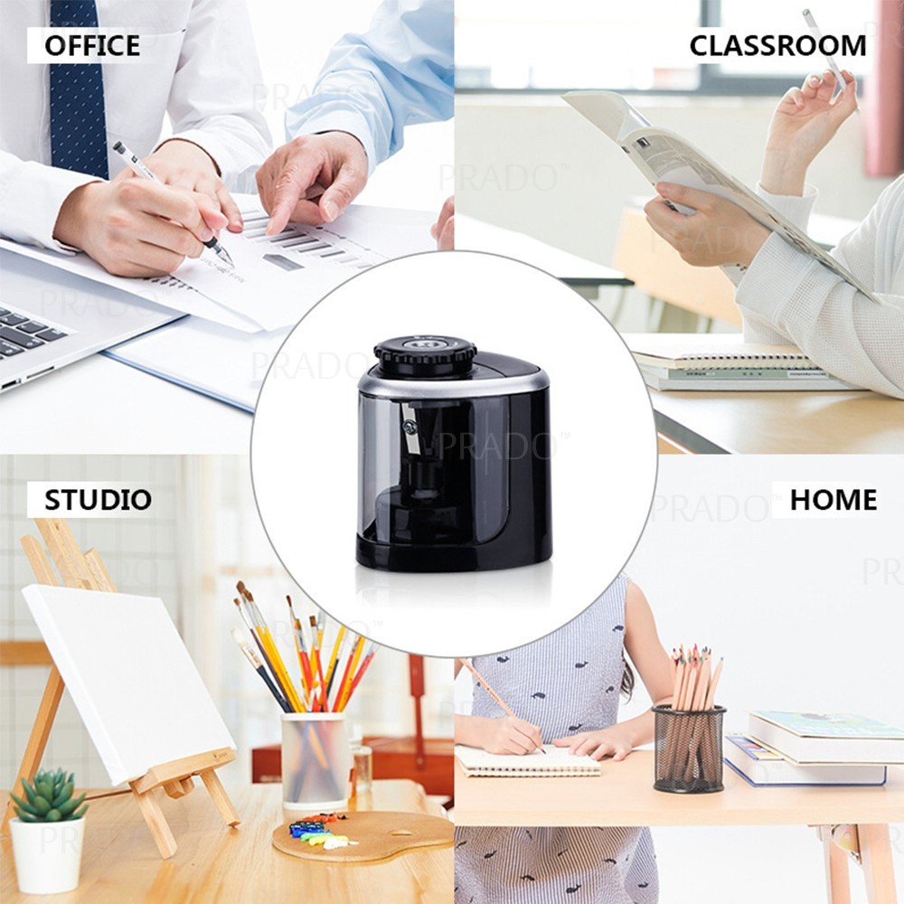 PRADO Automatic Electric Pencil Sharpener 2AA Battery Rotary Pencil ...