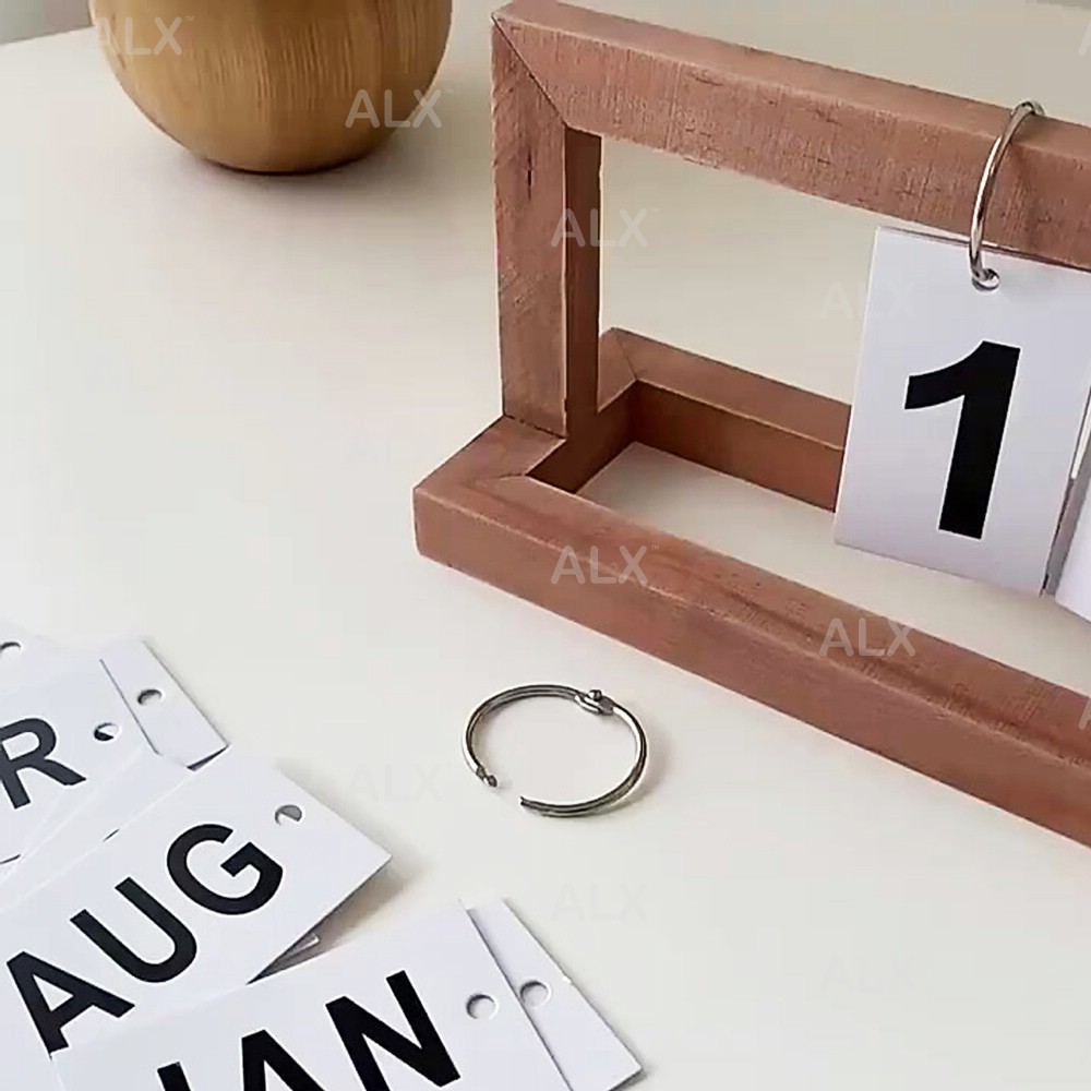 ALX Flipping Page Calender Home Desktop Living Room Office Decor Wooden ...