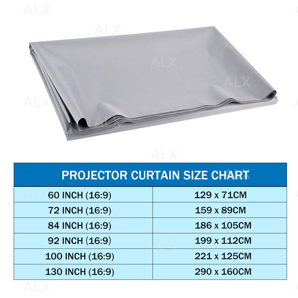 ALX Full HD 4K Movie Projector Screen Foldable 3D Anti-light 60-130" 16 ...