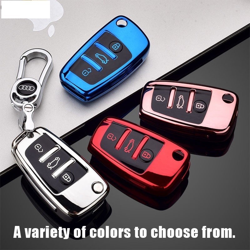 TPU Car Remote Key Case Cover Shell Fob for Audi A6 A7 A8 E-tron Q5 Q8 ...