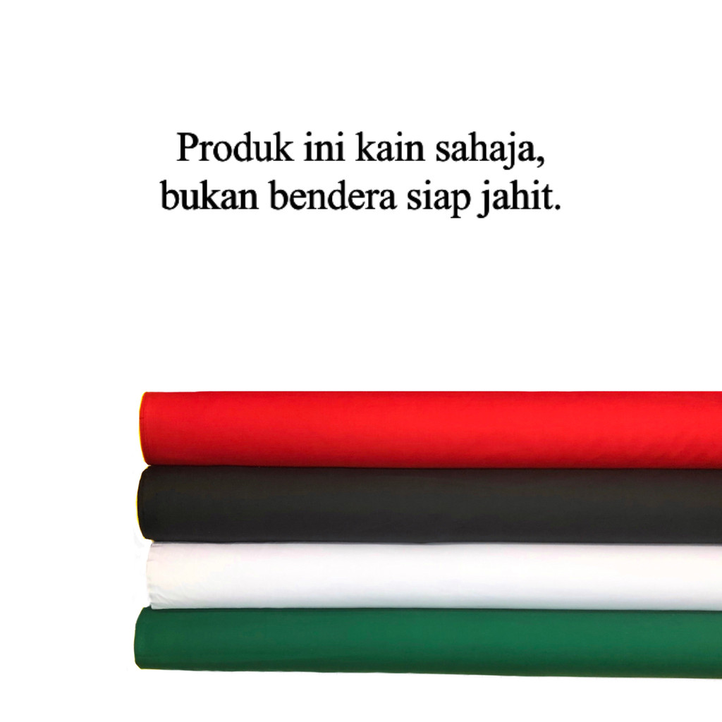 (Kain Sahaja) Kain Polyester Cotton Warna Plain Bendera Palestin Bidang ...