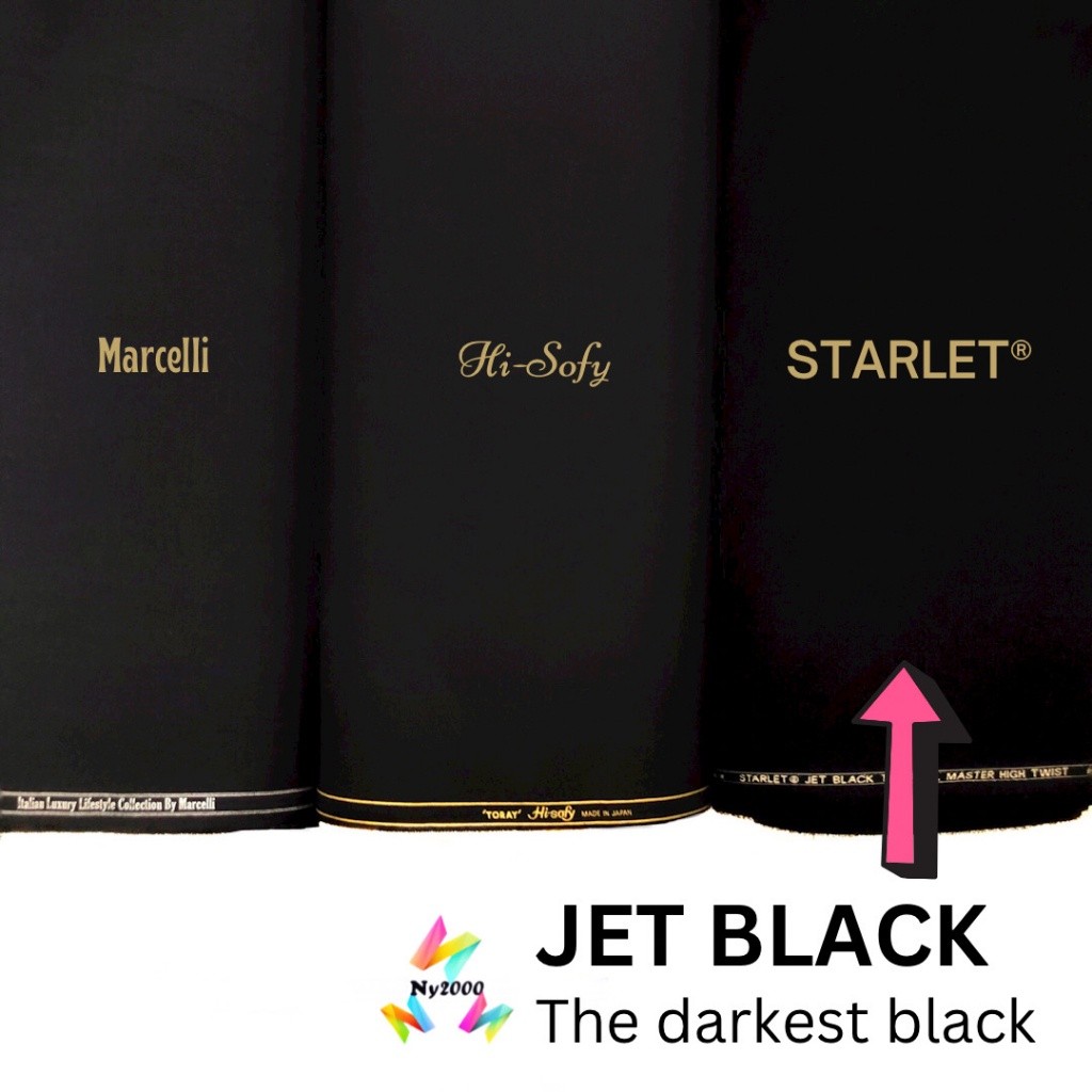 STARLET® Jet Black The Real Master High Twist Suiting & Trousers Fabric ...
