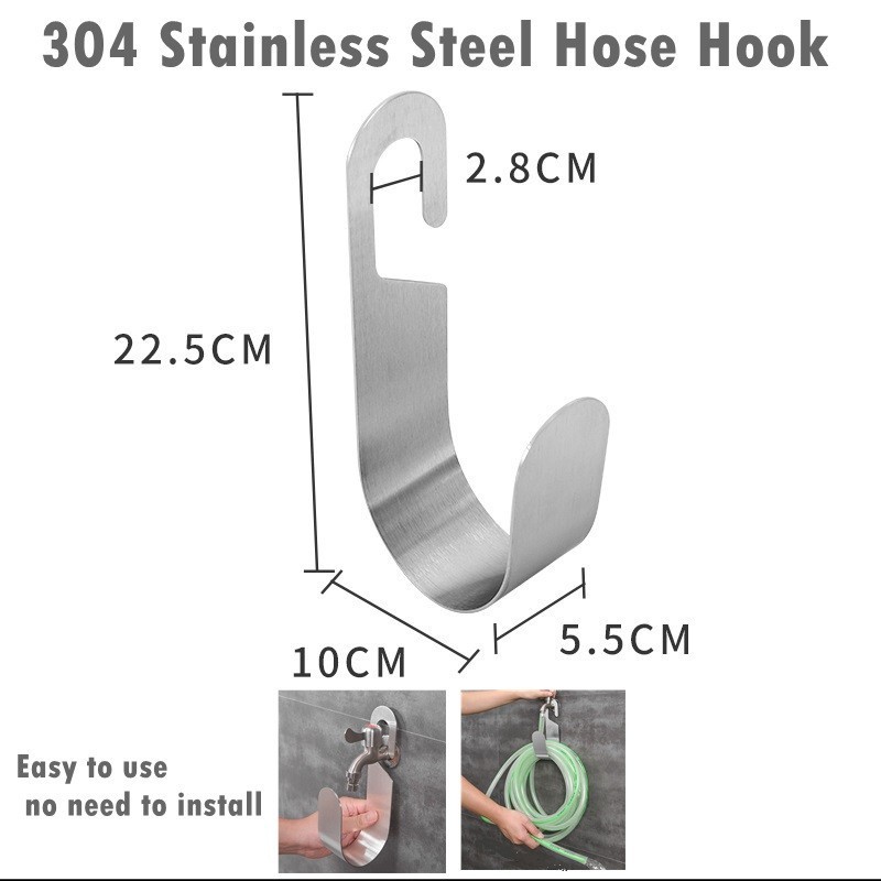 304 Stainless Steel Water Hose Pipe Hook Garden Hose Hanger Hook Heavy ...