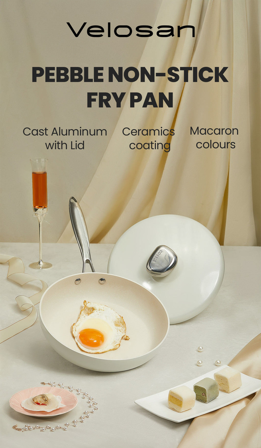 [LIMITED OFFER] Velosan Pebble Non-stick Fry Pan (26CM) | Cast ...
