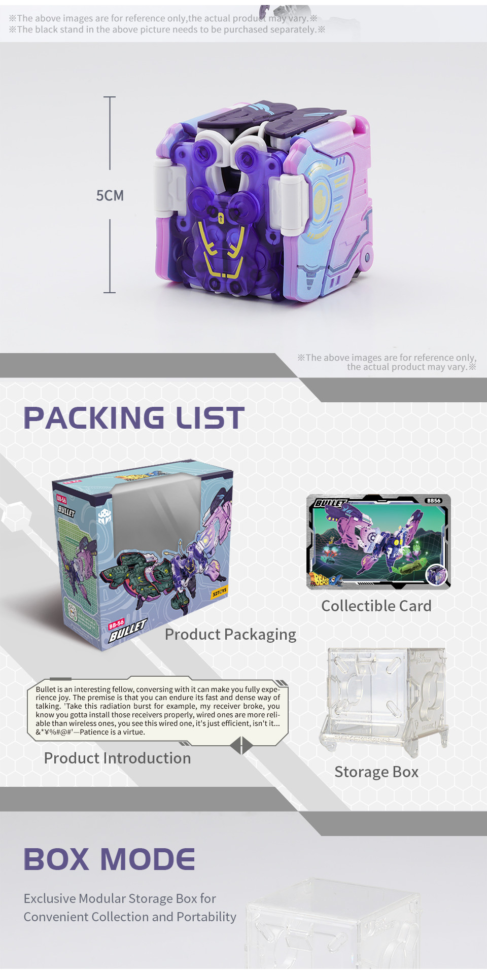 52TOYS BEASTBOX BB-56 Bullet Mecha Deformation Action Figure Portable ...