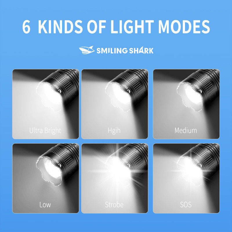 Smiling Shark SD5998 Powerful Torch Light 10000 Lumens Super Bright ...