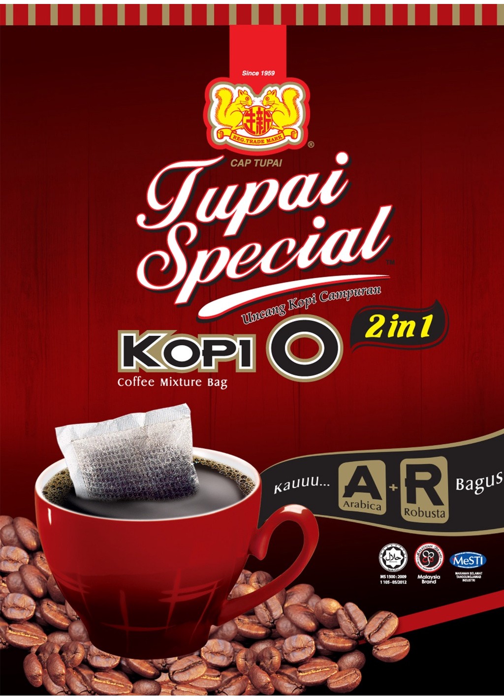 CAP TUPAI Kopi O Bag 2 dalam 1 Mixture Bags | Uncang Kopi Campuran ...