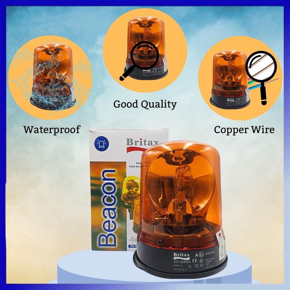 GBS ESTORE Britax Beacon Lamp LED Amber 12v 24v Strobe Warning Light Emergency Vehicle Lampu ...