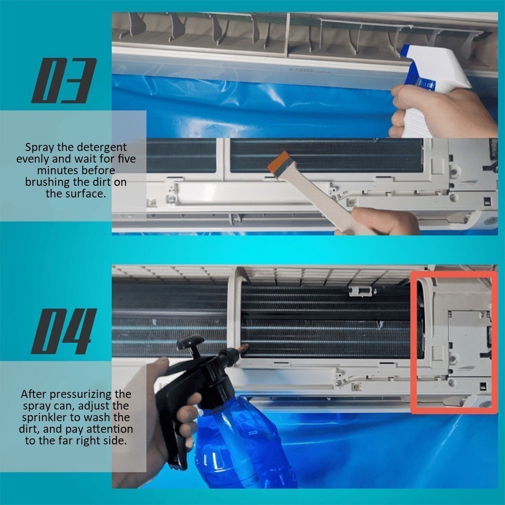 Reusable PVC Air Conditioner Cleaning Cover – 1 Set AC Cleaner Tool for ...