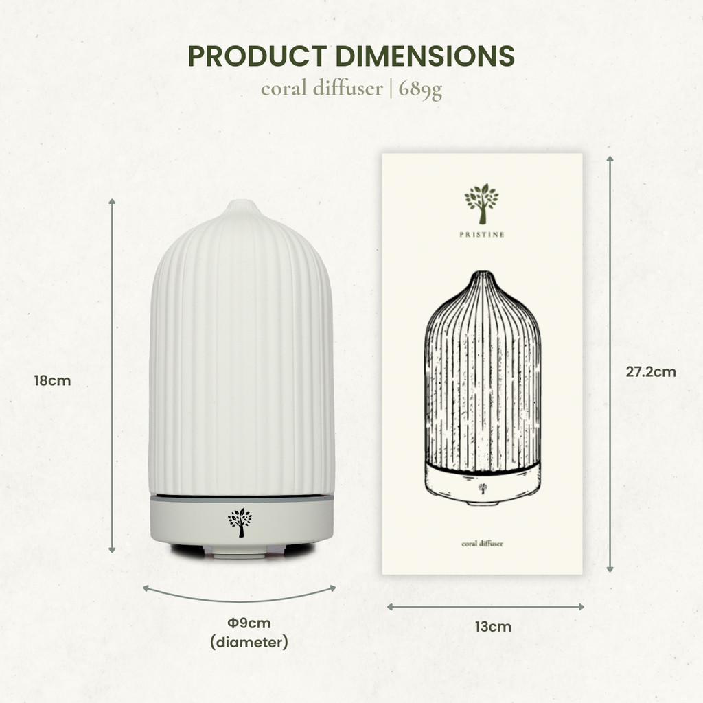 Pristine Coral Diffuser | Ultrasonic Humidifier | Ceramic Diffuser ...