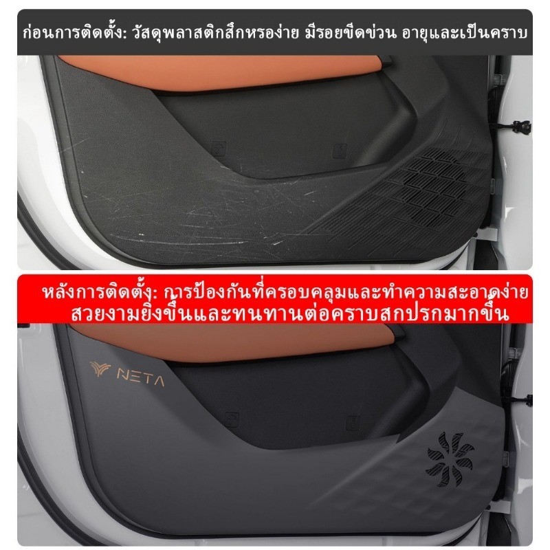 BRLM NETA X Car Door Protector Sticker PU Leather Kick-Proof Anti-Dirt ...