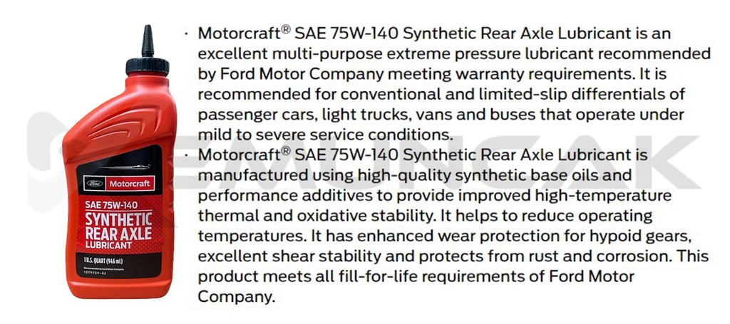 (100% Genuine) FORD Motorcraft | 75W140 Synthetic Rear Axle Lubricant ...