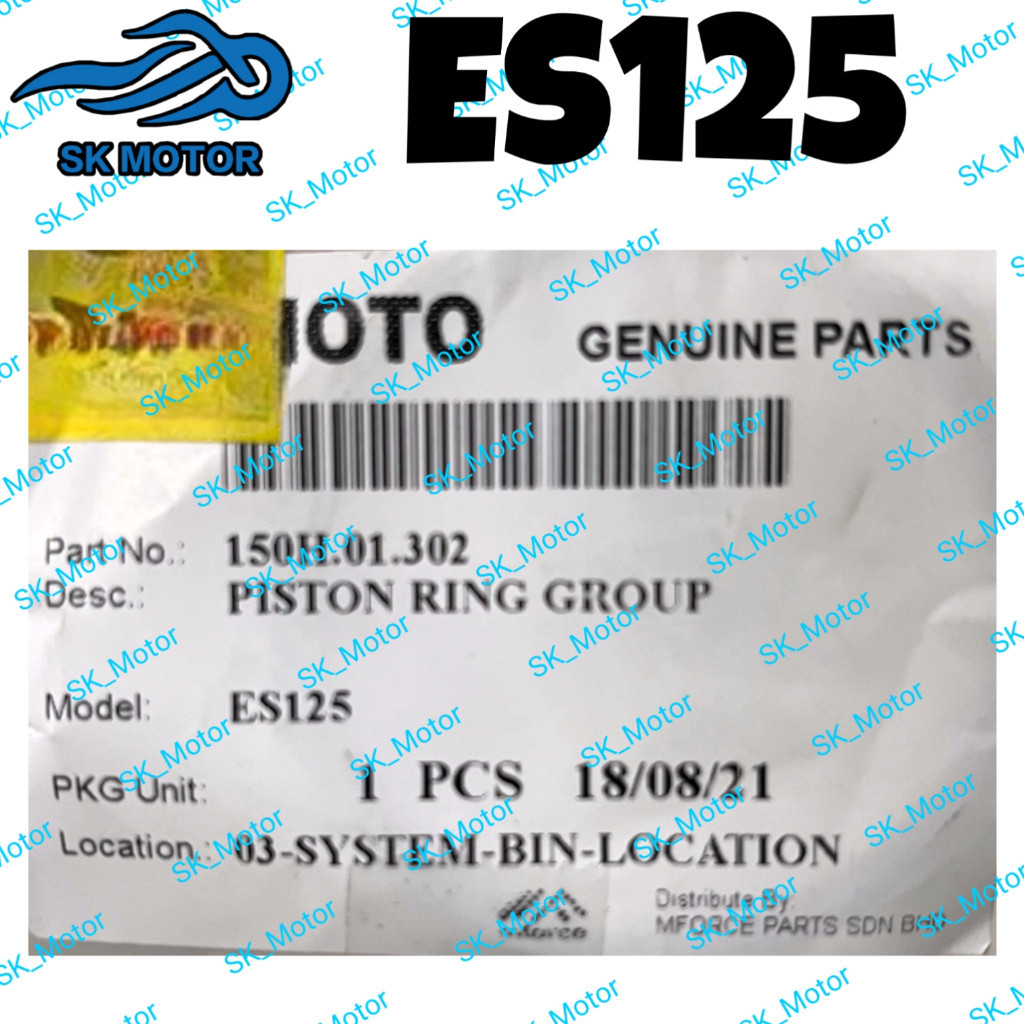 WMOTO ES125 ES 125 Original Cylinder Block Set + Piston + Ring + Block & Head Gasket 150H.04.110 ...