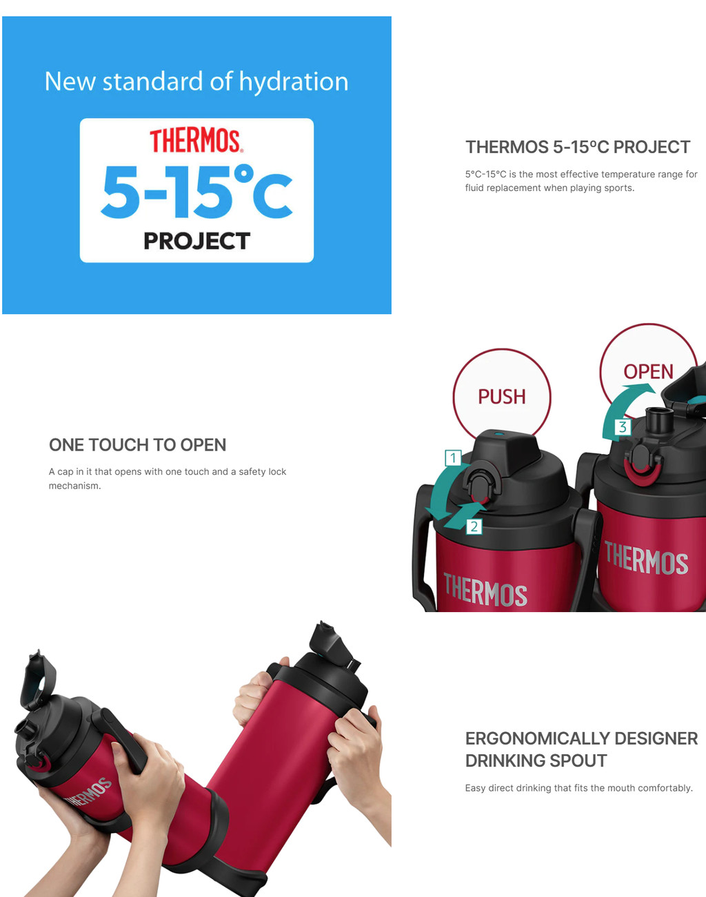 THERMOS 3.0L Vacuum Insulated Hydration Sports Jar [FJQ-3000] | Shopee ...