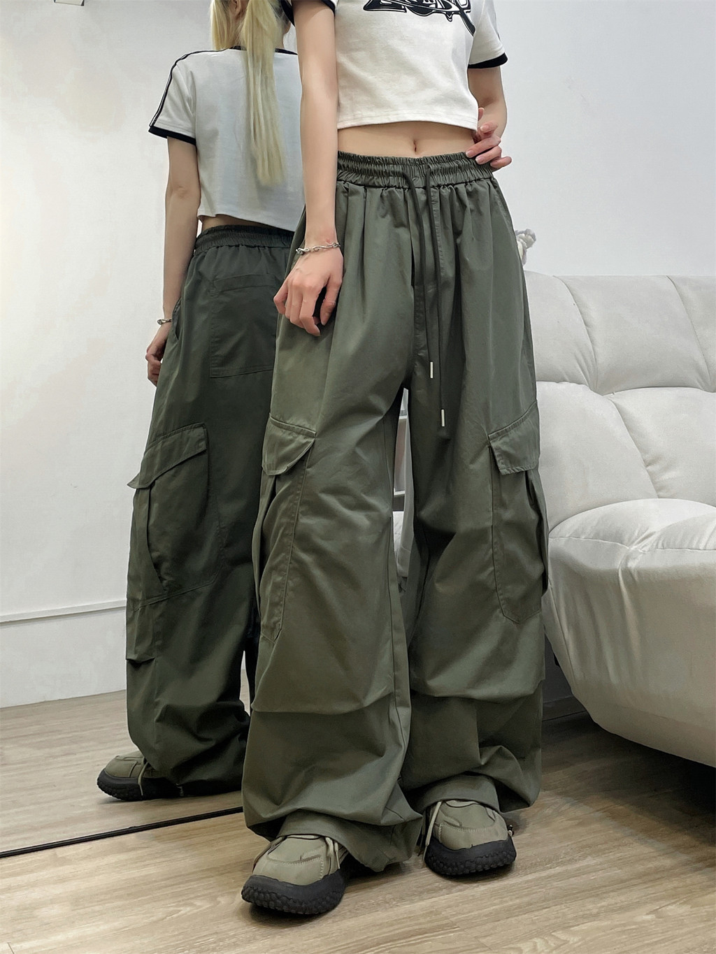 【READY STOCK】Bella Women's Plain High-Waist Wide Leg Straight Long ...