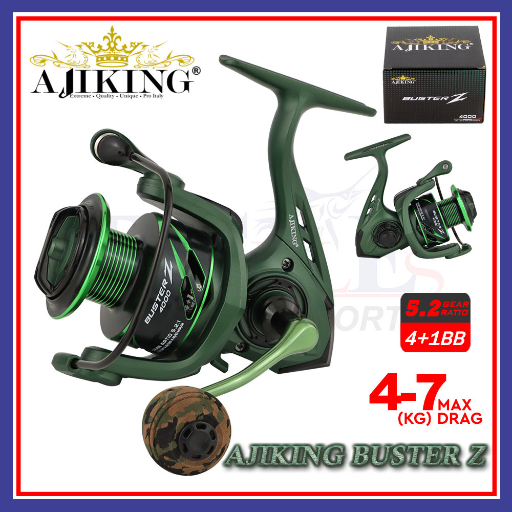 Ajiking Reel Buster Z Mesin Pancing Spinning | 4-7kg Drag Power | Air ...
