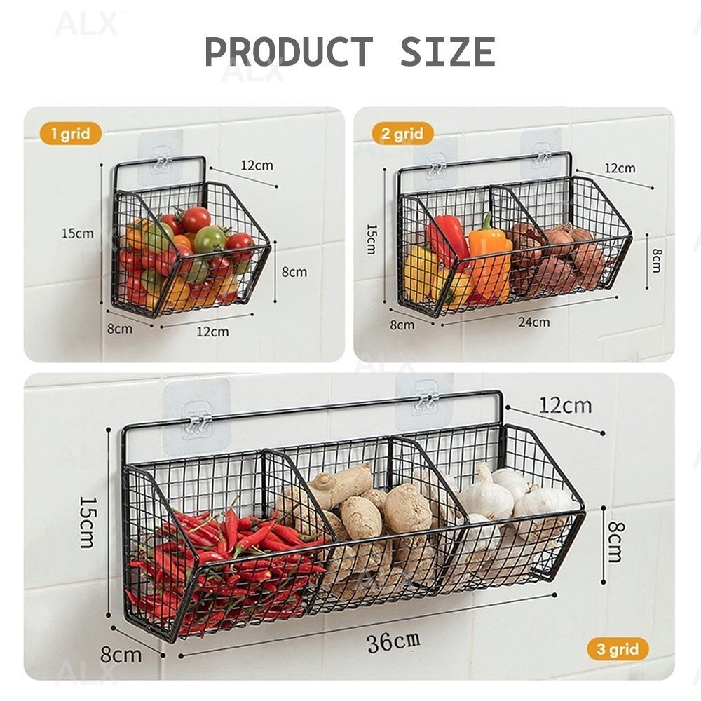 ALX Wall Mounted Storage Rack Rustproof Steel Alloy Onion Storage ...