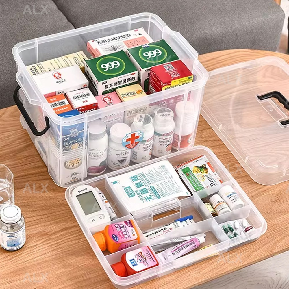 ALX Multi Layer Medical Storage Box Large Capacity Medicine First Aid ...