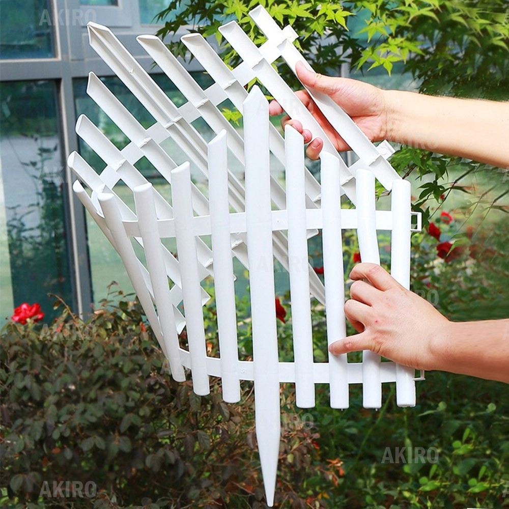 AKIRO Outdoor 60cm/49cm White Home Garden Fence Indoor Fencing ...