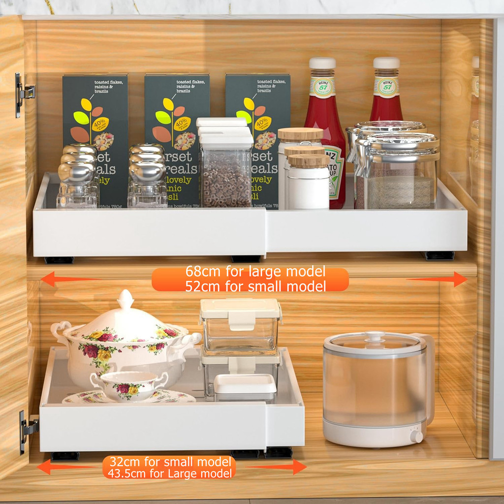 Pull Out Basket Rack Dish Bowl Adjustable Storage Rack Sliding Cabinet ...