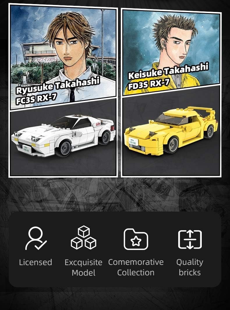 CaDA Initial D Keisuke Takahashi Mazda RX7 FD3S Brick DIY 1:24 Scale ...