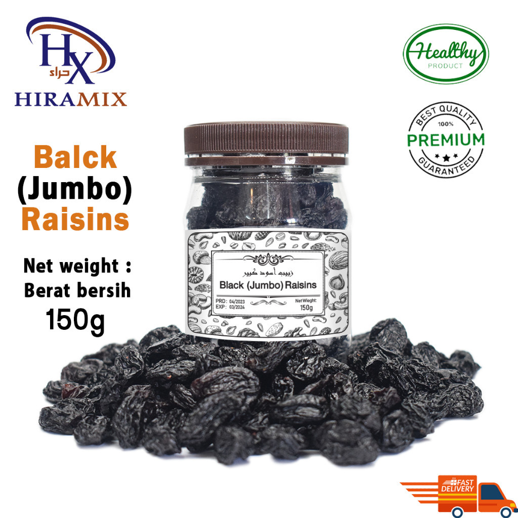 Black Jumbo Raisin | Kismis Hitam Besar | Dried Fruit 150g | Shopee Malaysia