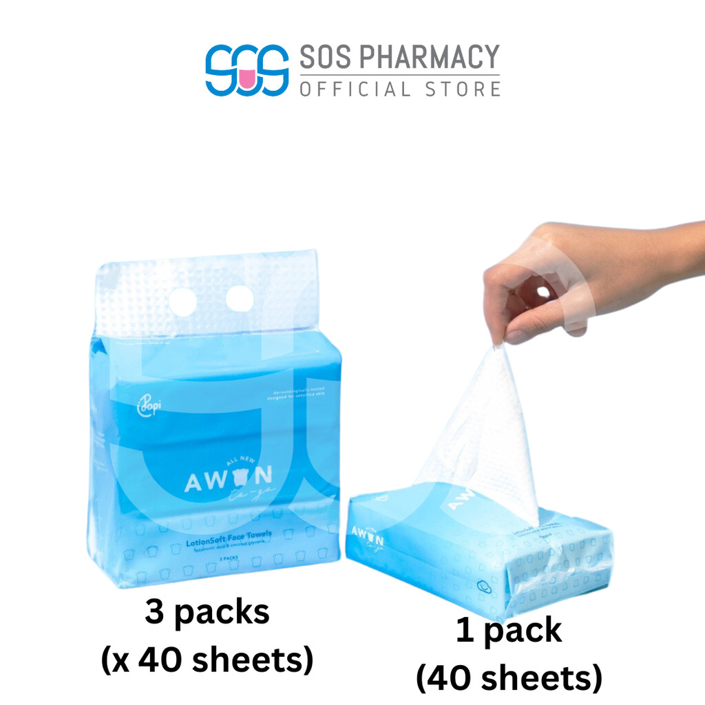 Popi Awan To-go Disposable Lotion Soft Face Towels for Sensitive Skin ...