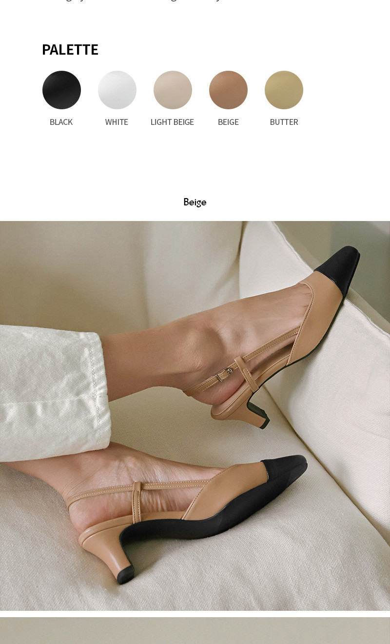 [SAPPUN] Irove two tone Slingback heels (5cm) | Shopee Malaysia