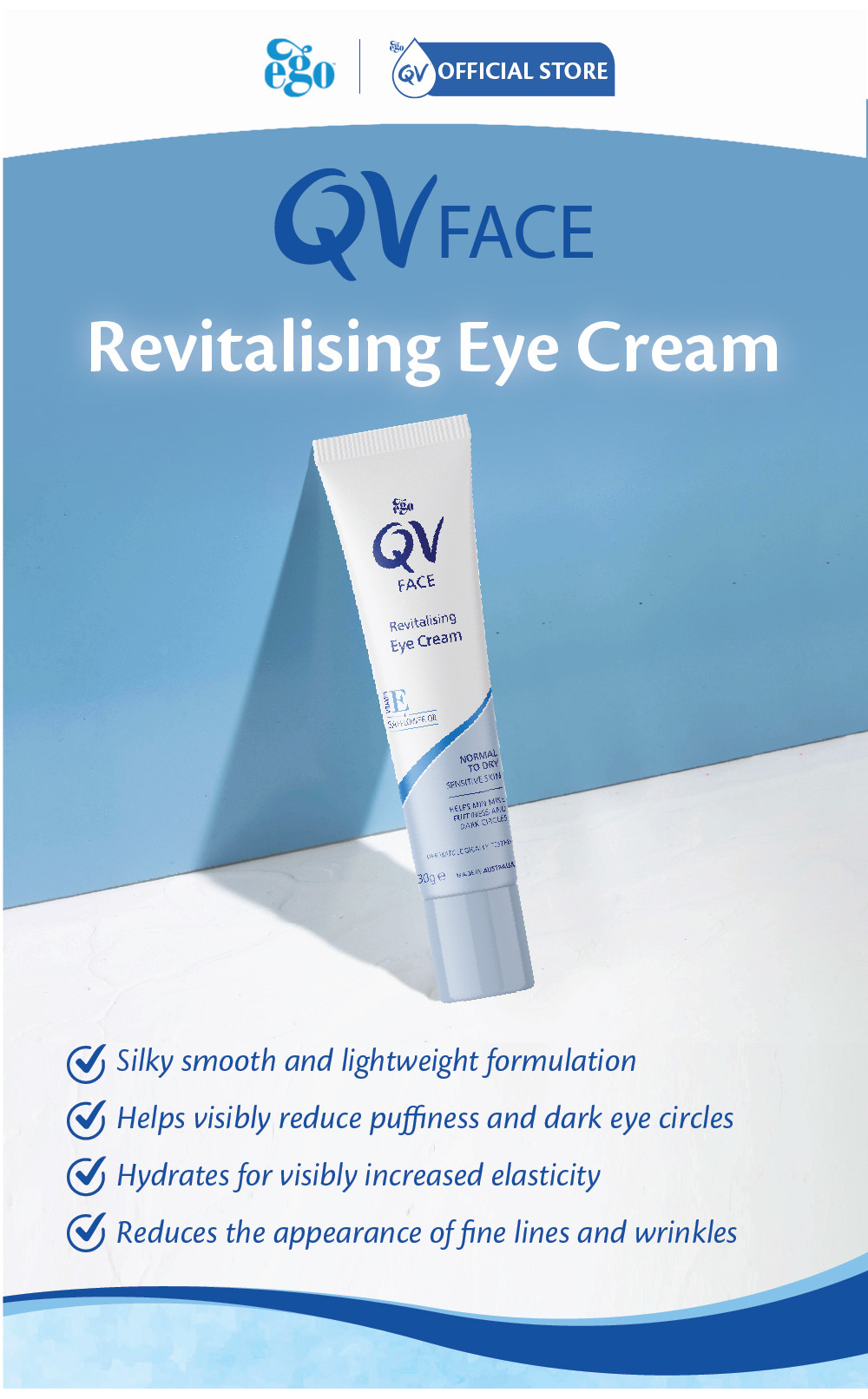 QV Face Refresh Revitalising Eye Cream 30g | Anti-Oxidant | Reduce Dark ...