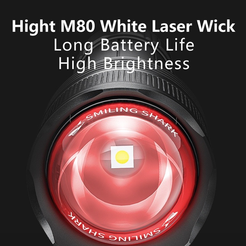 Smiling Shark SD5212 Rechargeable Torch Light Led M80 8400LM Powerul ...