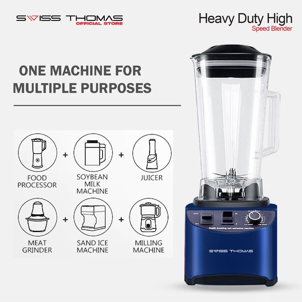 Swiss Thomas Heavy-Duty High-Speed Blender 50,000 RPM Food Processor ...