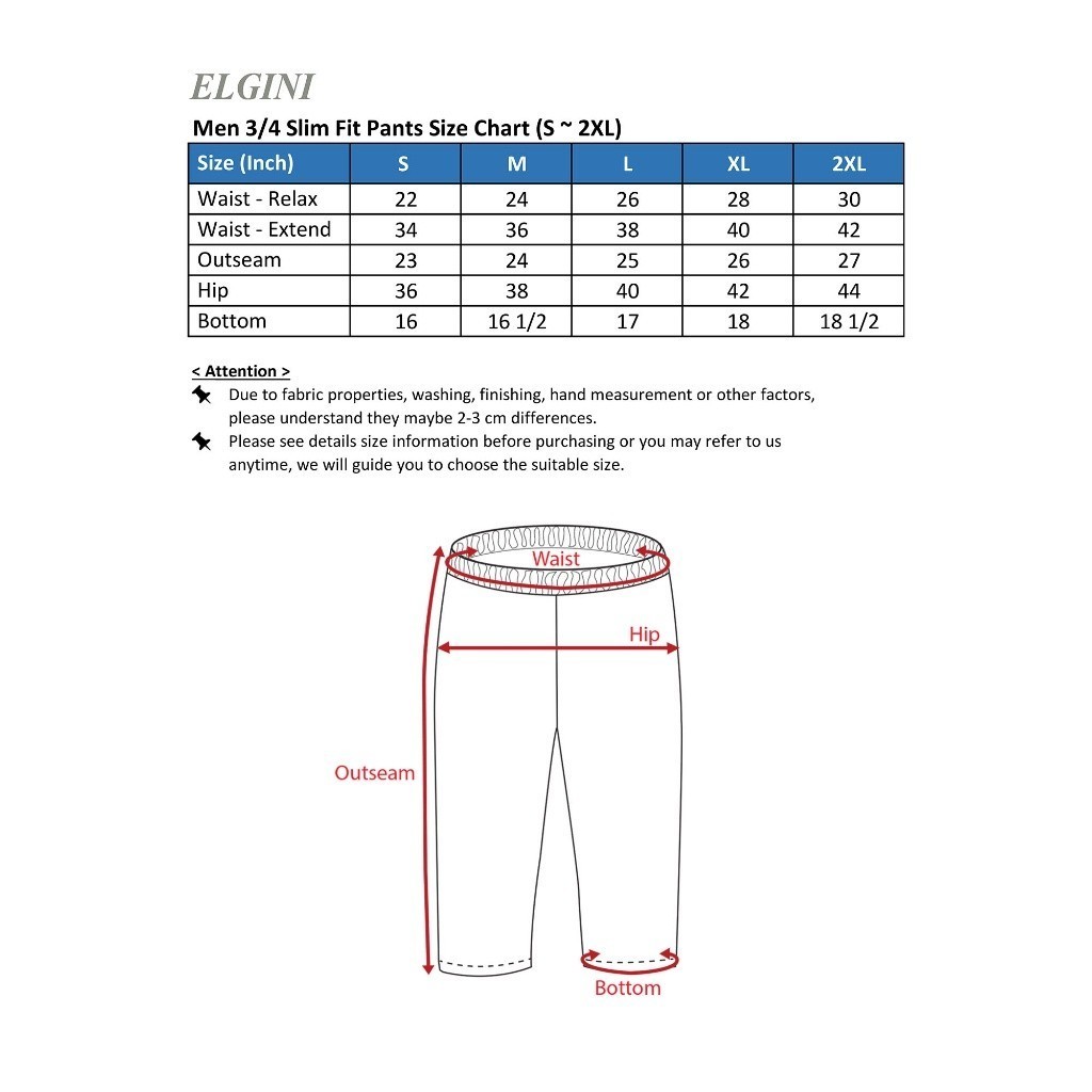 ELGINI 3/4 Track Pants - Style E16100 for Comfort and Performance ...