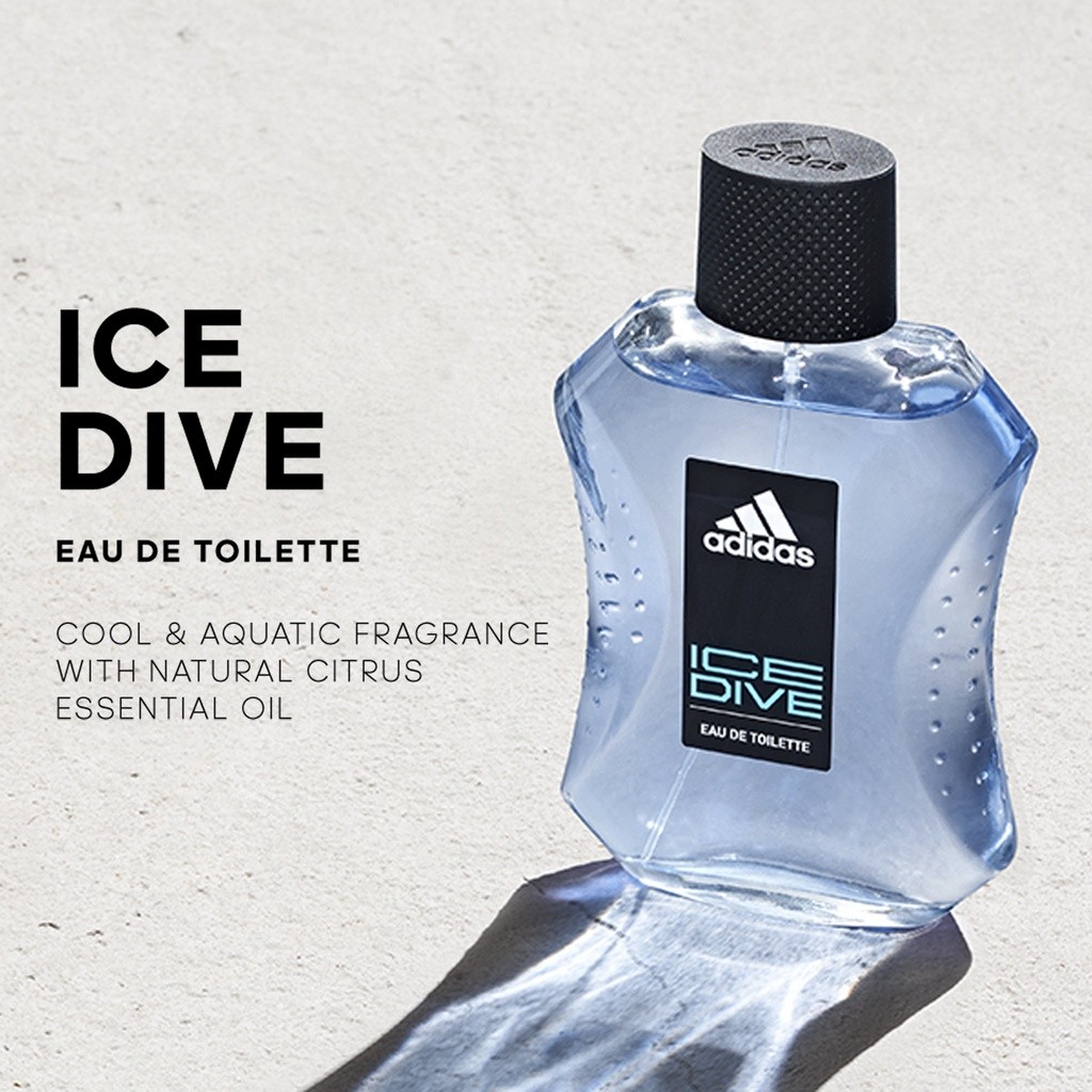 Adidas EDT Ice Dive 100ml - Aromatic & Citrus Perfume for Him (Vegan ...