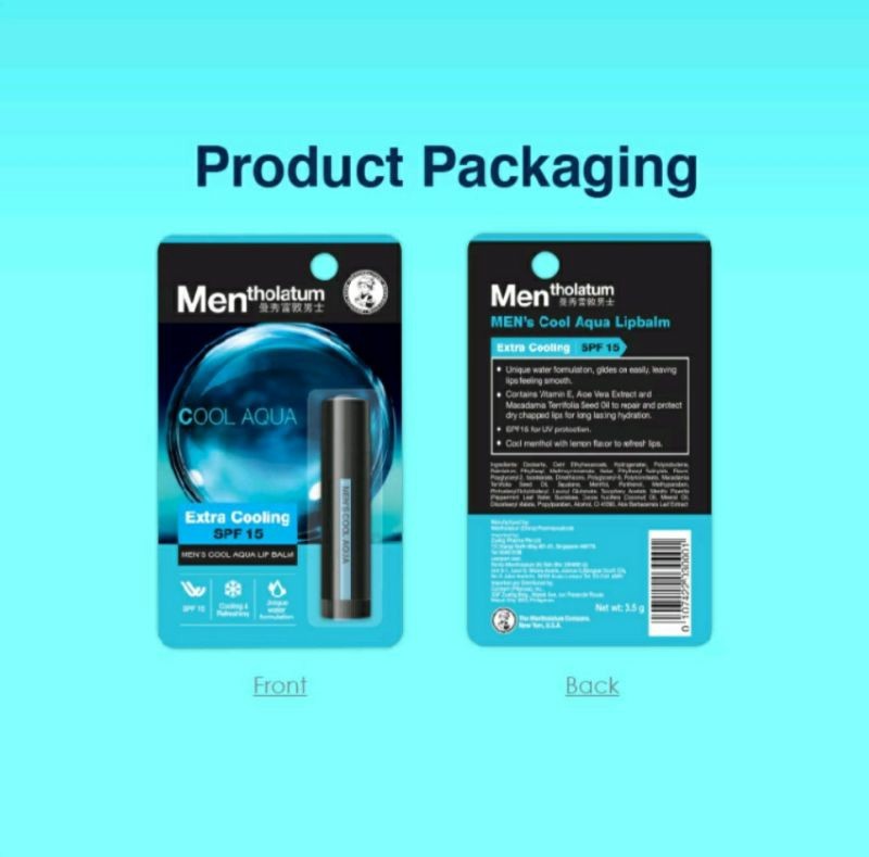 [New Stock] Mentholatum Extra Cool Aqua Men Lip Balm 3.5g | Shopee Malaysia